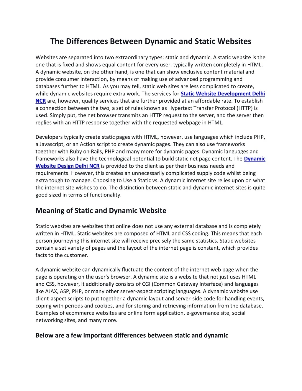 PPT - The Differences Between Dynamic and Static Websites PowerPoint ...