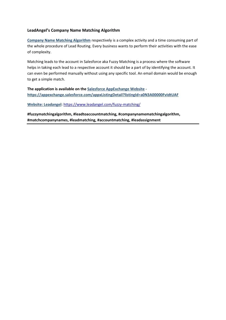 Ppt Leadangel S Company Name Matching Algorithm Powerpoint Presentation Id 9963690