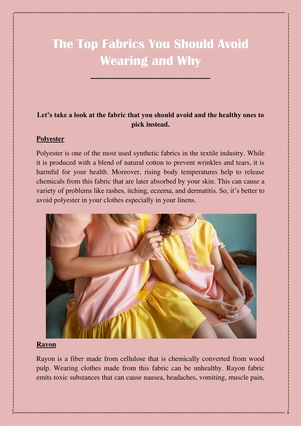 PPT - The Top Fabrics You Should Avoid Wearing and Why PowerPoint ...