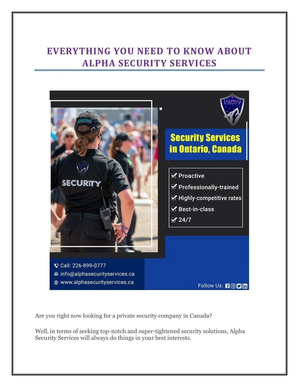 PPT - Everything you need to know about Alpha Security Services ...