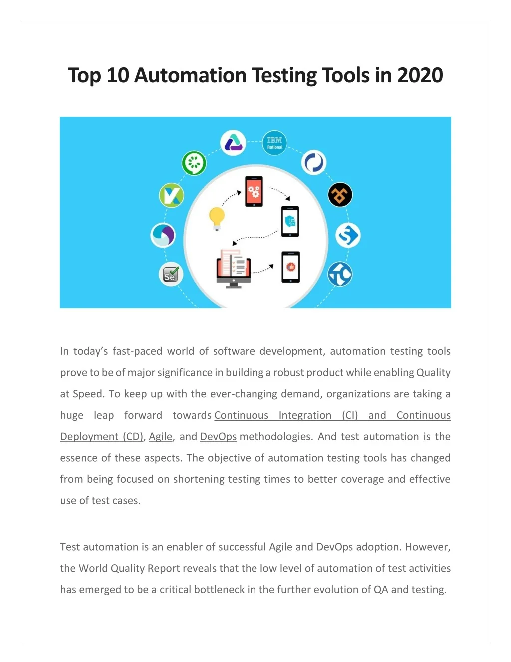 PPT - Top 10 Automation Testing Tools in 2020 PowerPoint Presentation ...
