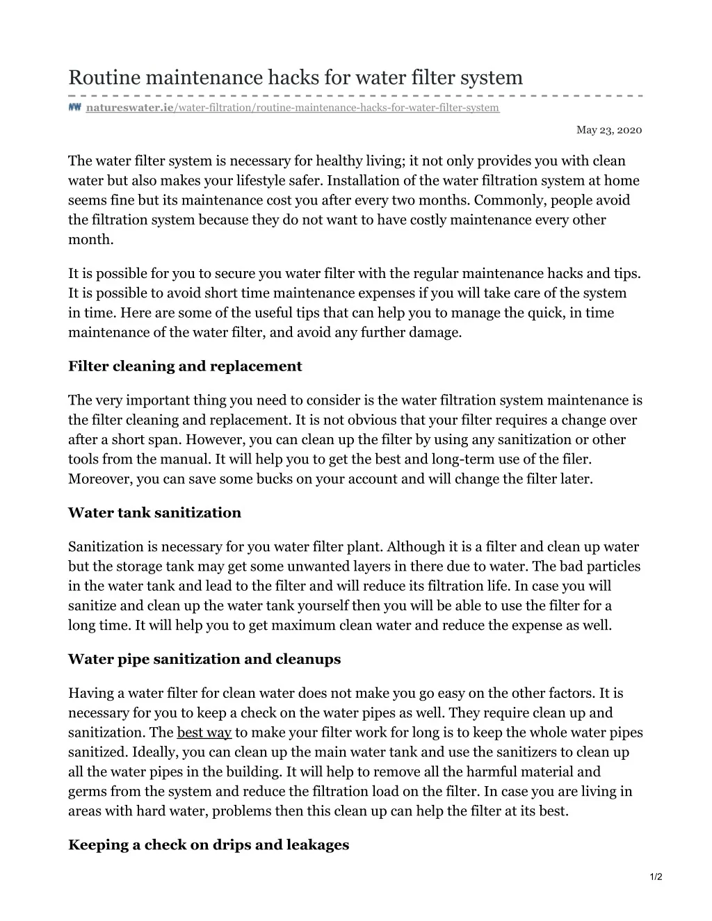 PPT - Routine maintenance hacks for water filter system PowerPoint ...