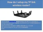 PPT - Wireless Router Setup PowerPoint Presentation, free download - ID ...
